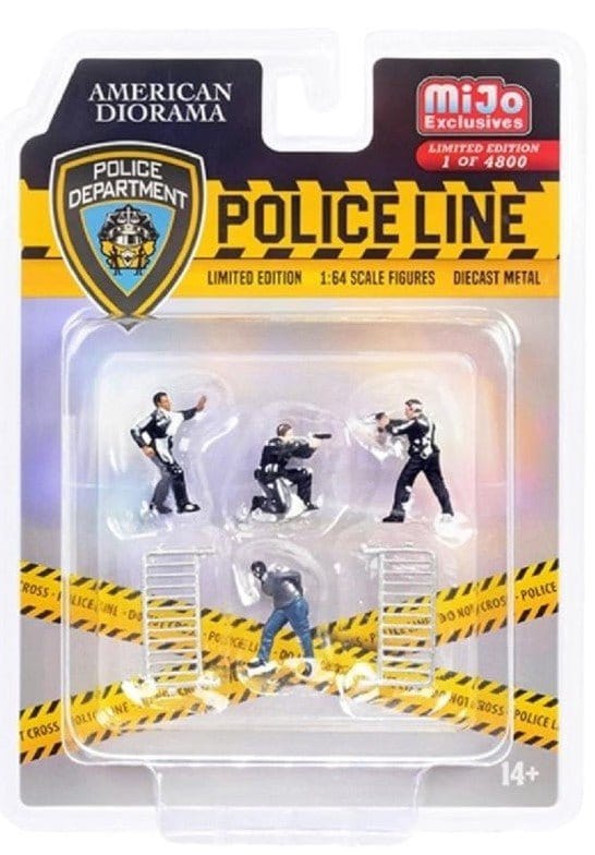 American Diorama 1/64 Police Line - 1 Diecast Figure Set Accessory ...