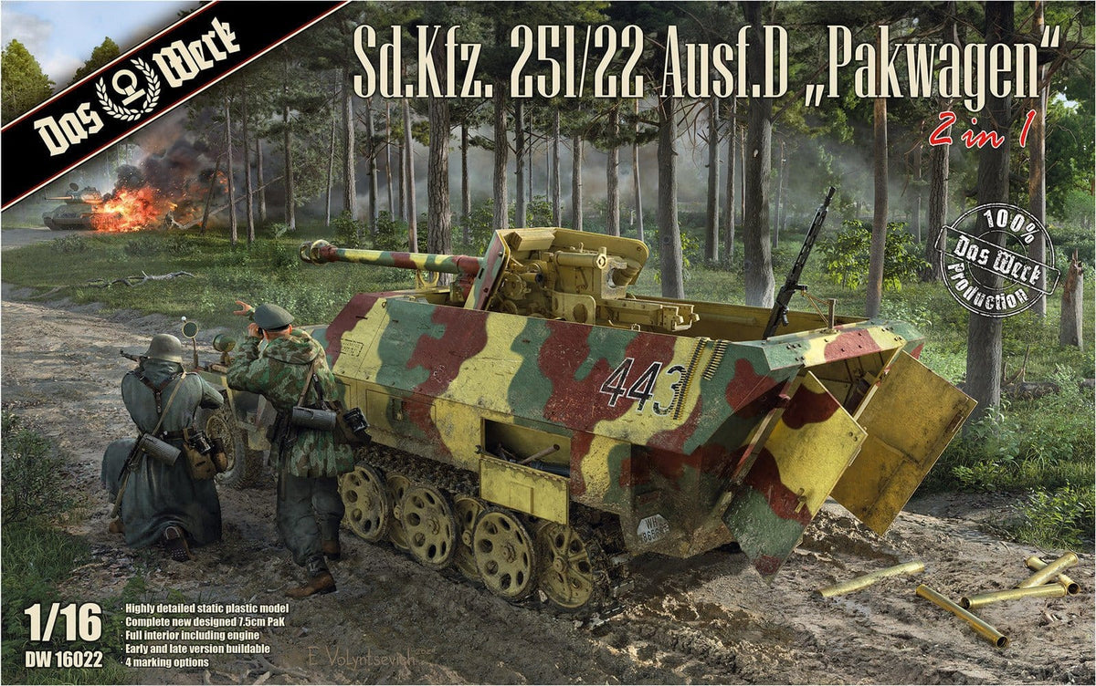 Das Werk 1/16 Sd.Kfz.251/22 Ausf.d Pakwagen Plastic Model Kit [DWK1602 ...