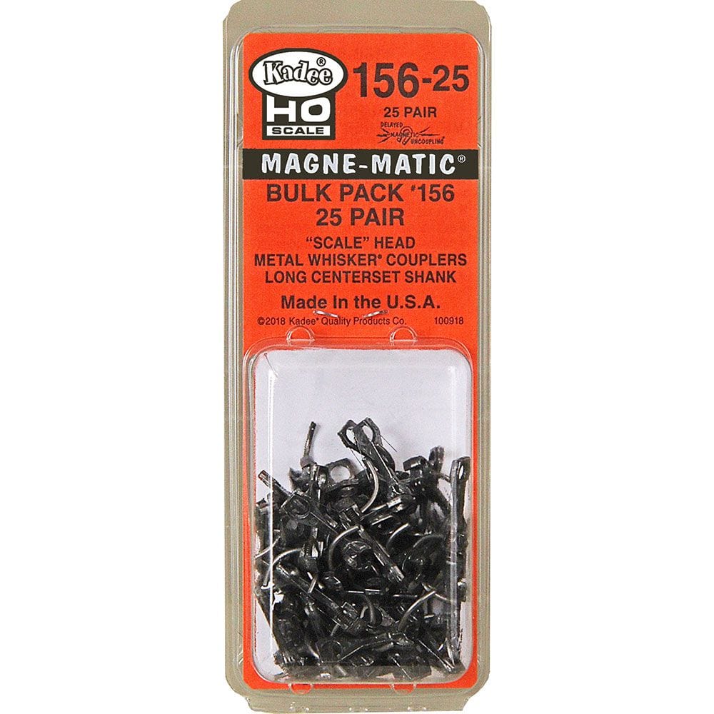 Kadee #156-25 HO Scale Bulk Pack - 25 pair 156 Scale Whisker Metal Cou ...