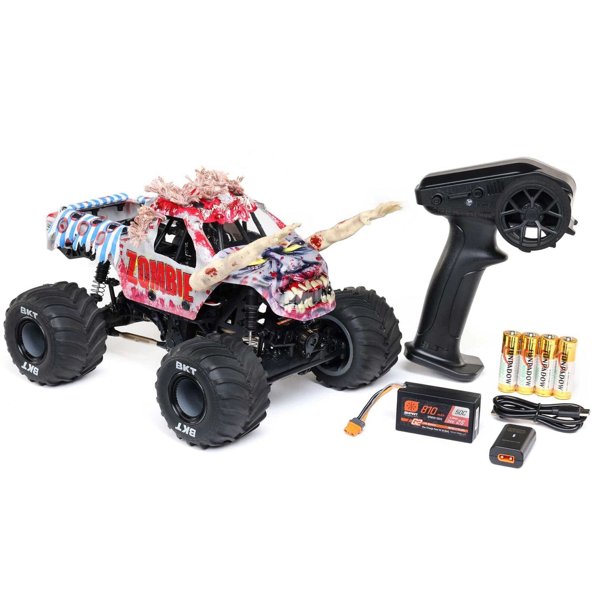 Losi Mini LMT Zombie 1/18 4x4 Monster Jam Truck RTR [LOS01026T4 ...