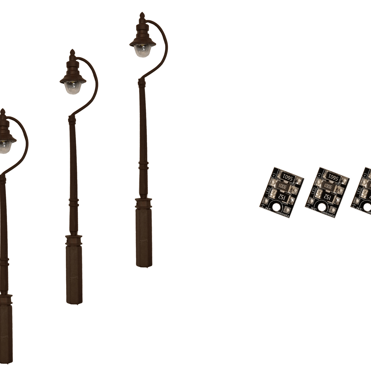 DCC Concepts 4mm Scale Swan-Neck Street/Platform Lamps - Black (3 pack ...