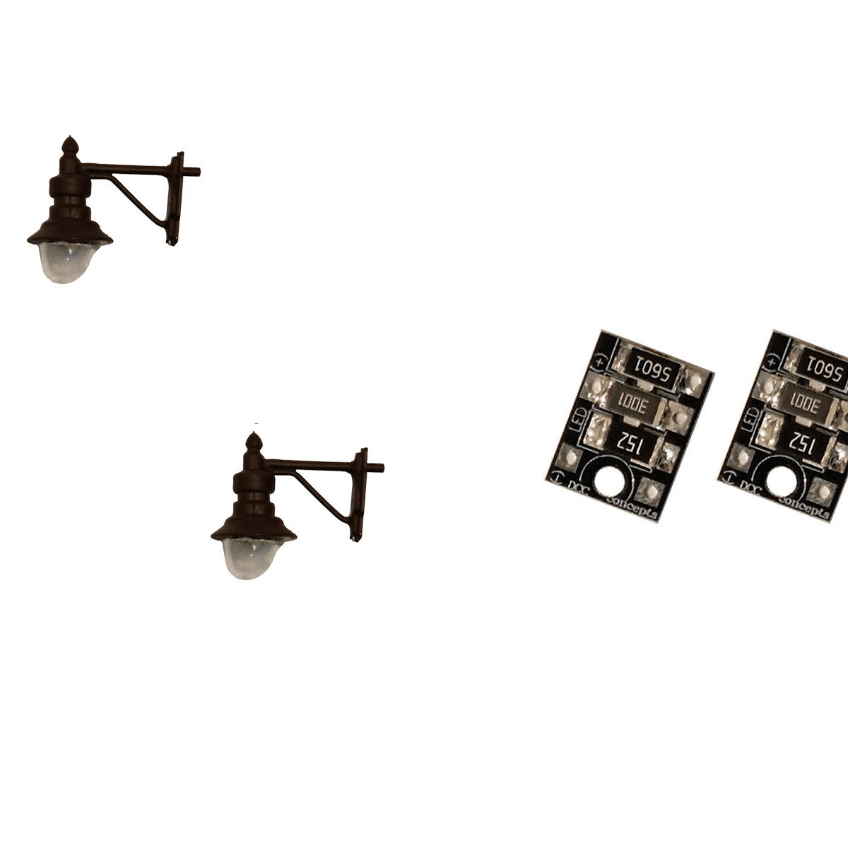 DCC Concepts 4mm Scale Swan-Neck Wall Lamps - Black (2 pack) - LML-SWB ...