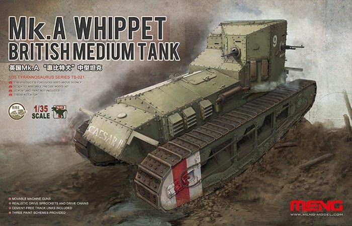 Meng 1/35 British Medium Tank Mk.A Whippet Plastic Model Kit ...